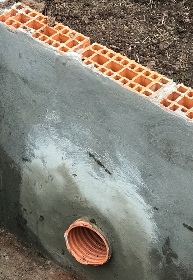 Construction of an Inspection Chamber with Hollow Ceramics Stock Photo ...