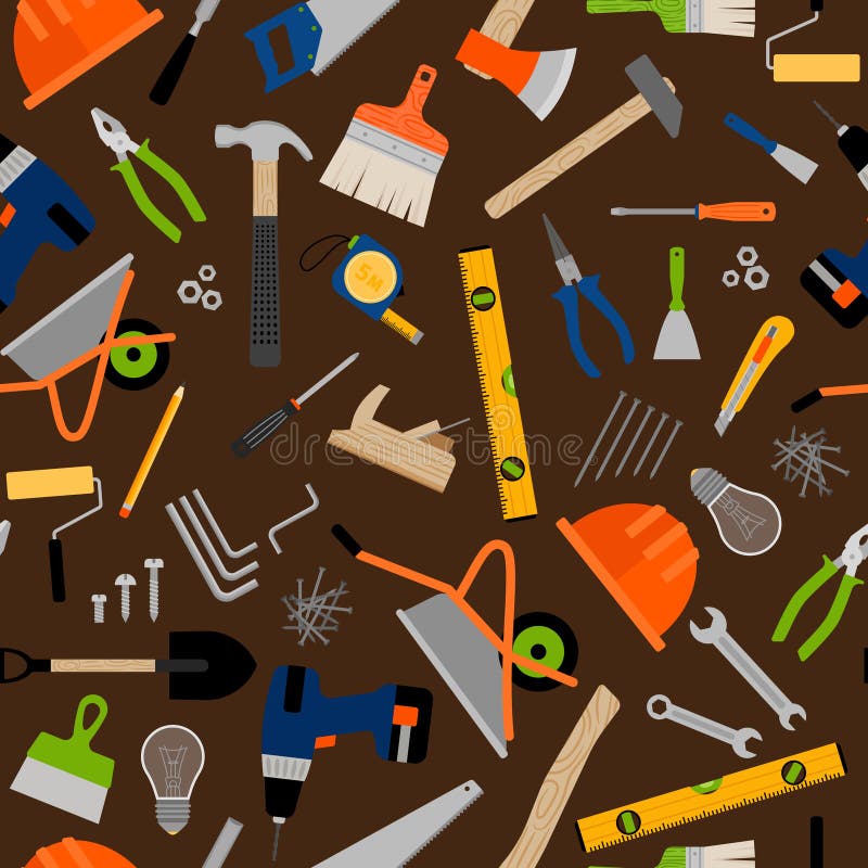 Construction Instruments Tools Vector Set. Stock Vector - Illustration ...