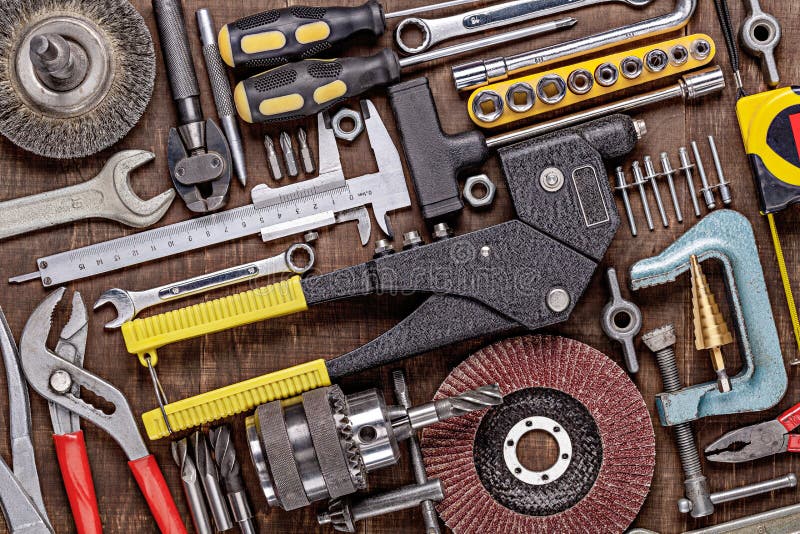 Construction Instruments and Tools. Set of Tools. Home Tool Kit ...