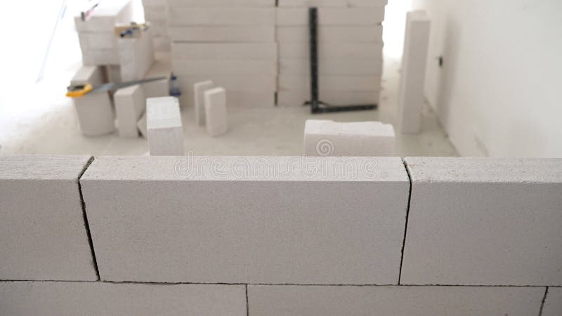 Construction of New Walls from Expanded Clay Blocks in a New Building ...