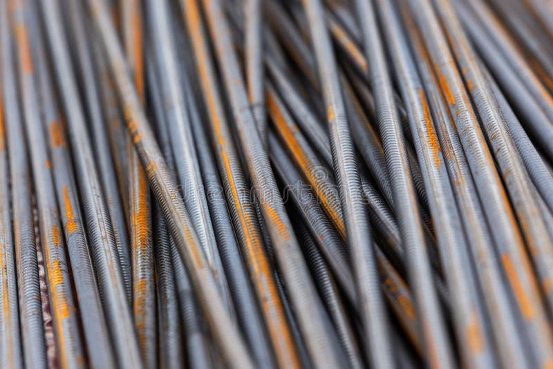 Construction Iron Rods with Rust Spots, Abstract Industrial Background ...