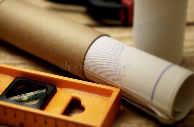 Construction items stock image. Image of blueprint, building - 21357149