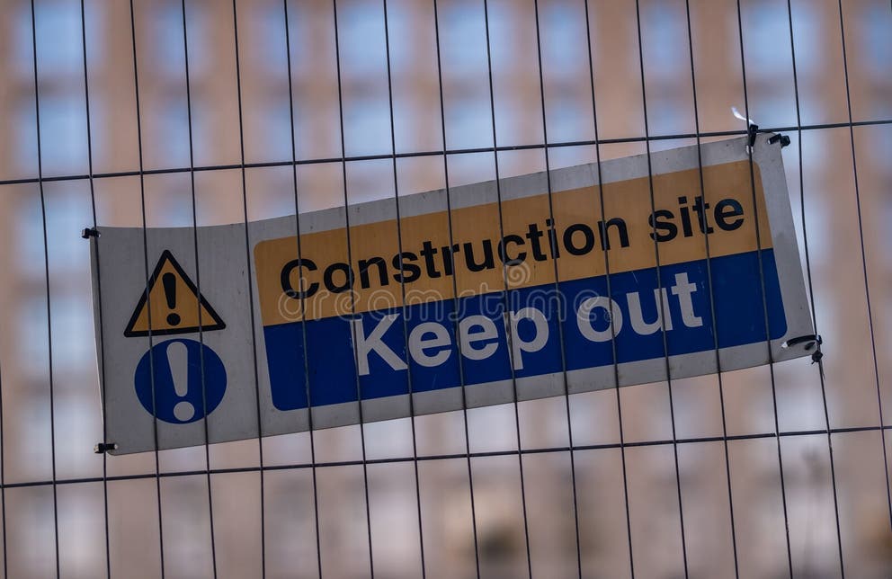 Construction Keep Out Sign stock image. Image of health - 305954291