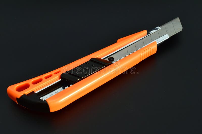 Construction Knife with Retractable Blade. Stock Image - Image of blade ...