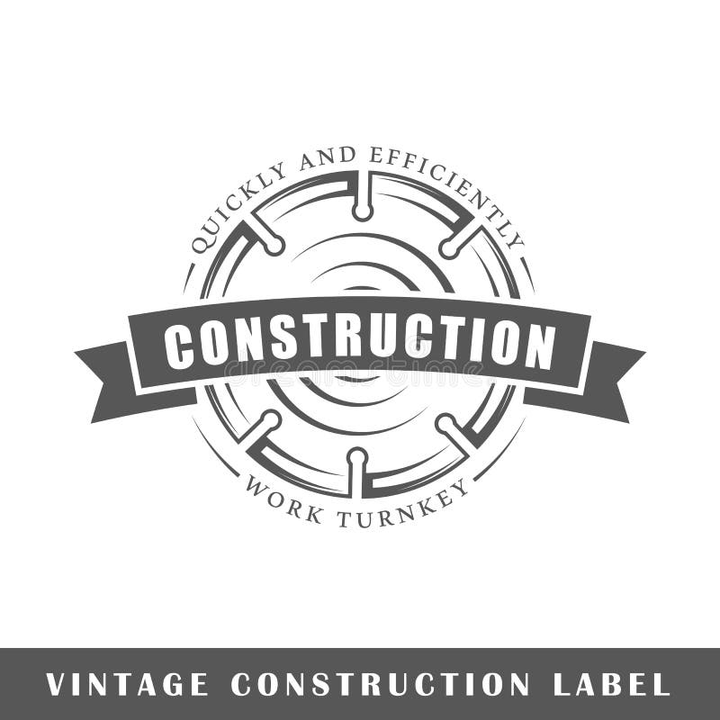 Construction Label Template Stock Vector - Illustration of decorative ...
