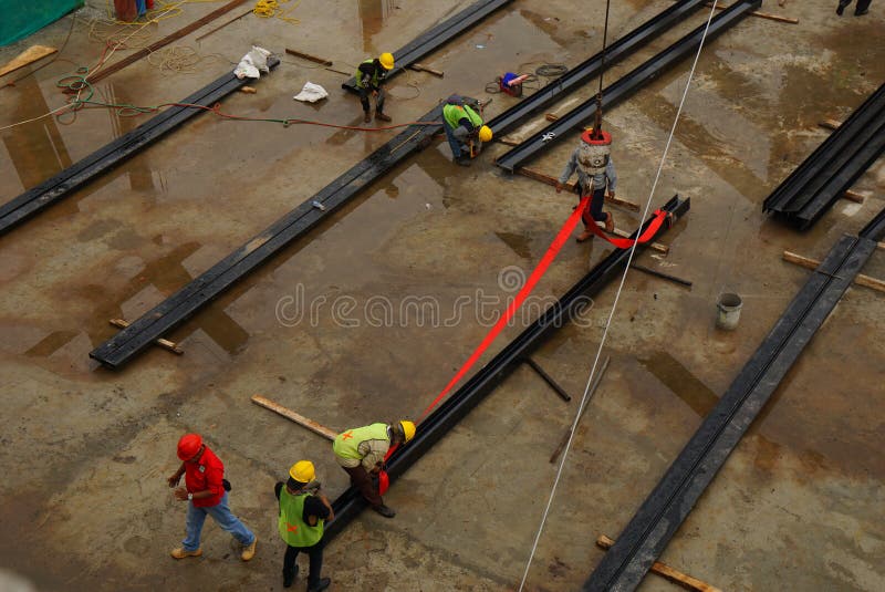 The Construction Labour Worked on the Steel Structure in Building ...