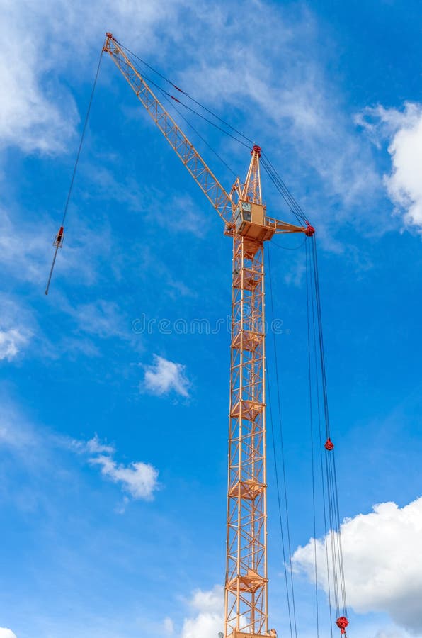Construction Landscape and Large Crane Stock Photo - Image of dwelling ...