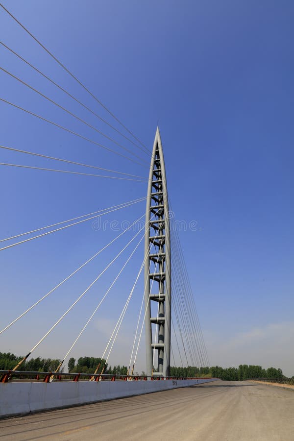 Construction Landscape of Steel Beam Cable-stayed Cable Stock Photo ...
