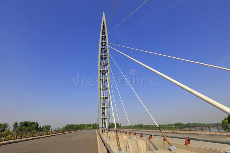 Construction Landscape of Steel Beam Cable-stayed Cable Stock Photo ...