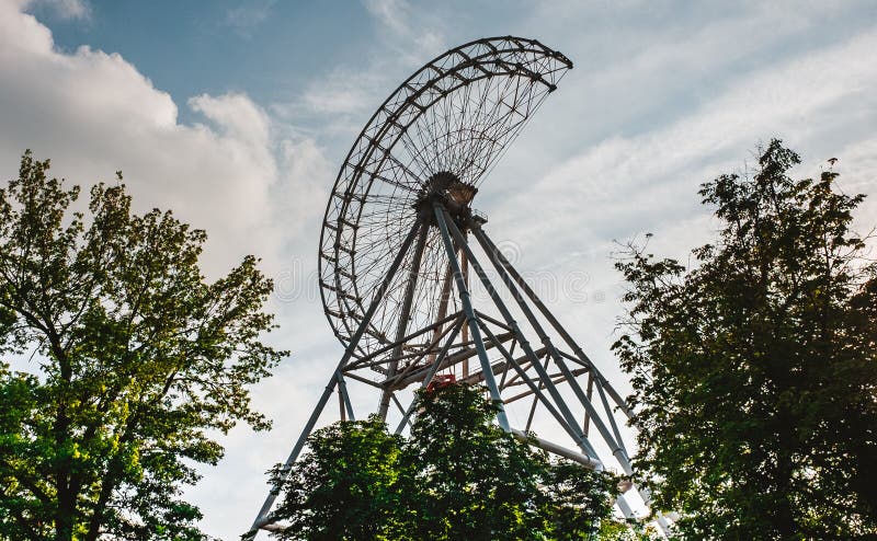 Construction of a Large Ferris Wheel at VDNKh in Moscow Stock Photo ...