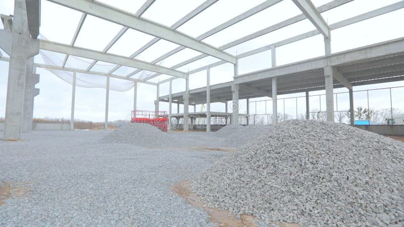 Construction of a Large Industrial Building. Construction Site with ...