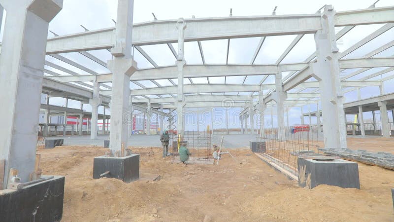 Construction of a Large Industrial Building. Construction Site with ...