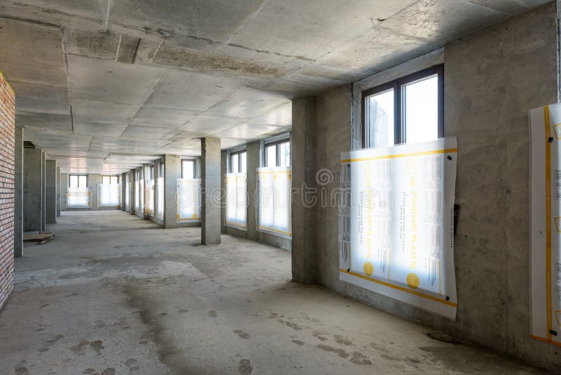 Construction of Large Modern Building. Inside the Contemporary ...