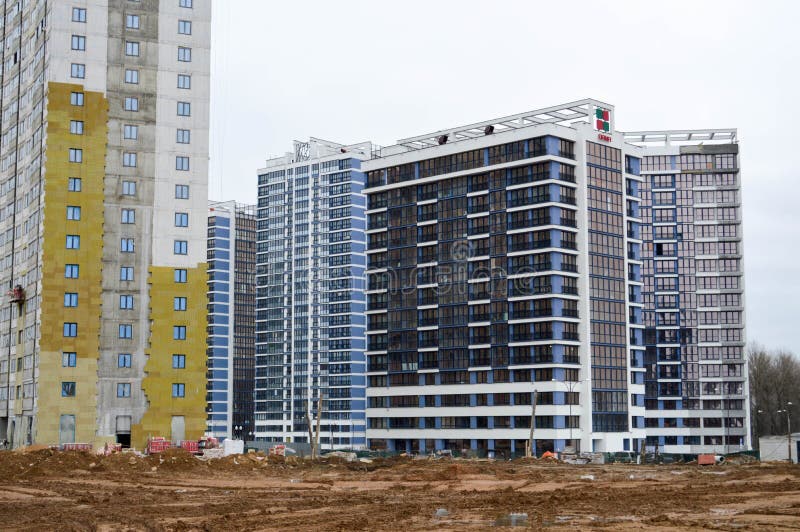 Construction of a Large Multi-storey Comfortable Concrete Cement Modern ...