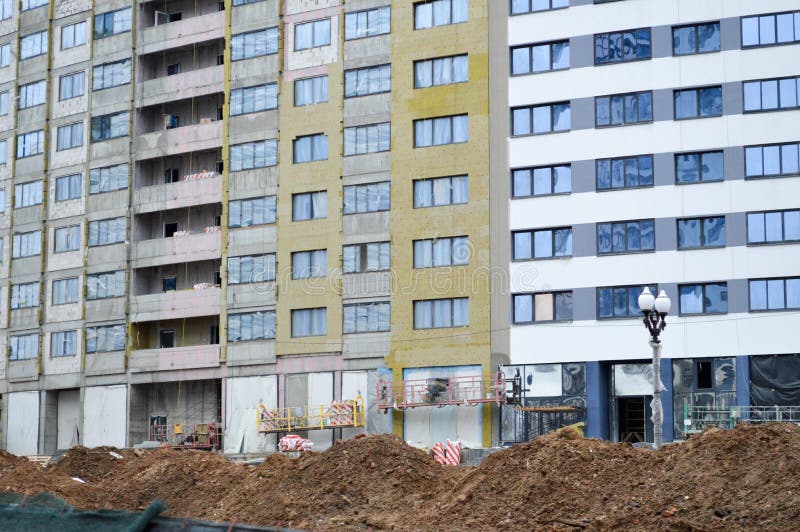 Construction of a Large Multi-storey Comfortable Concrete Cement Modern ...
