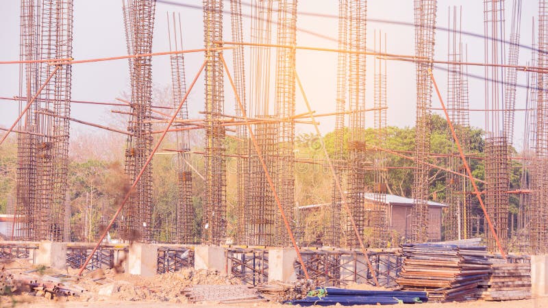 Construction with Large Steel Structures Stock Photo - Image of bridge ...