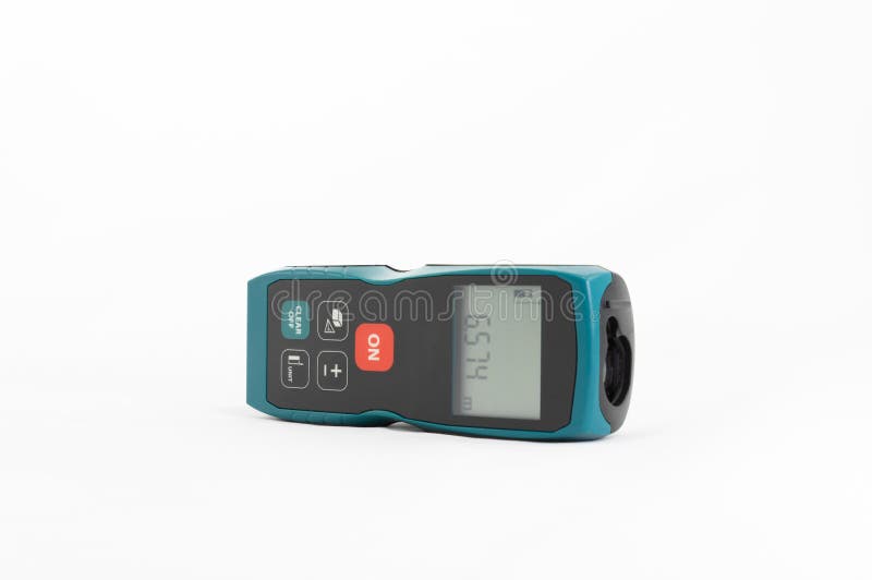 Construction Laser Range Finder on a White Background Stock Image ...