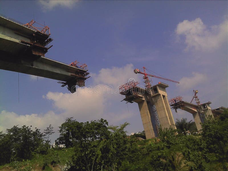 Construction Lemahireng Bridge Bawen Semarang Indonesia Toll Trans Java ...