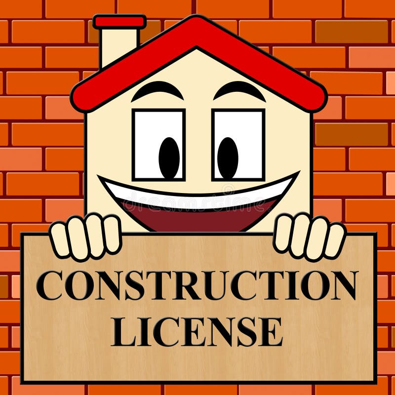 Construction License Shows Building Qualification 3d Illustration Stock ...