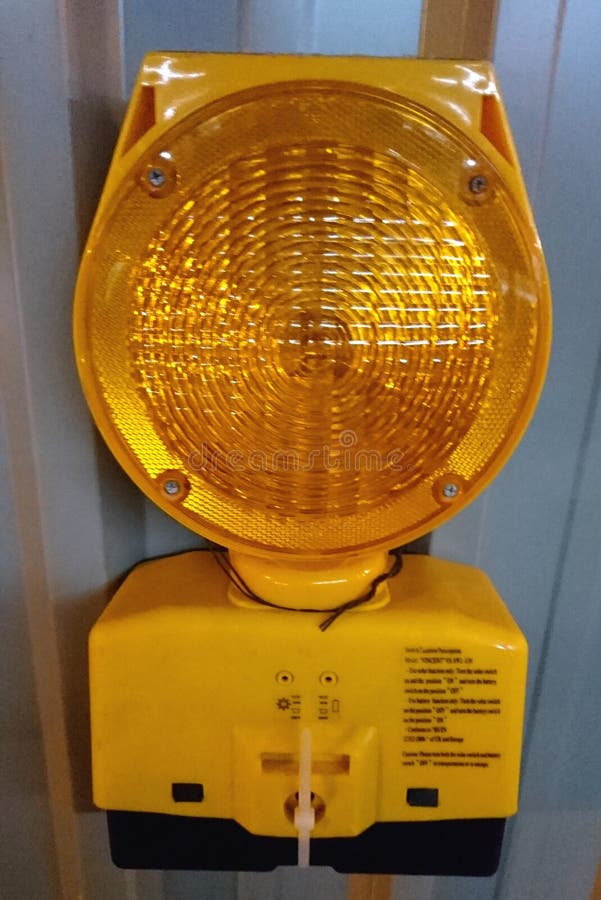 Construction Light closeup stock photo. Image of fences - 122793978