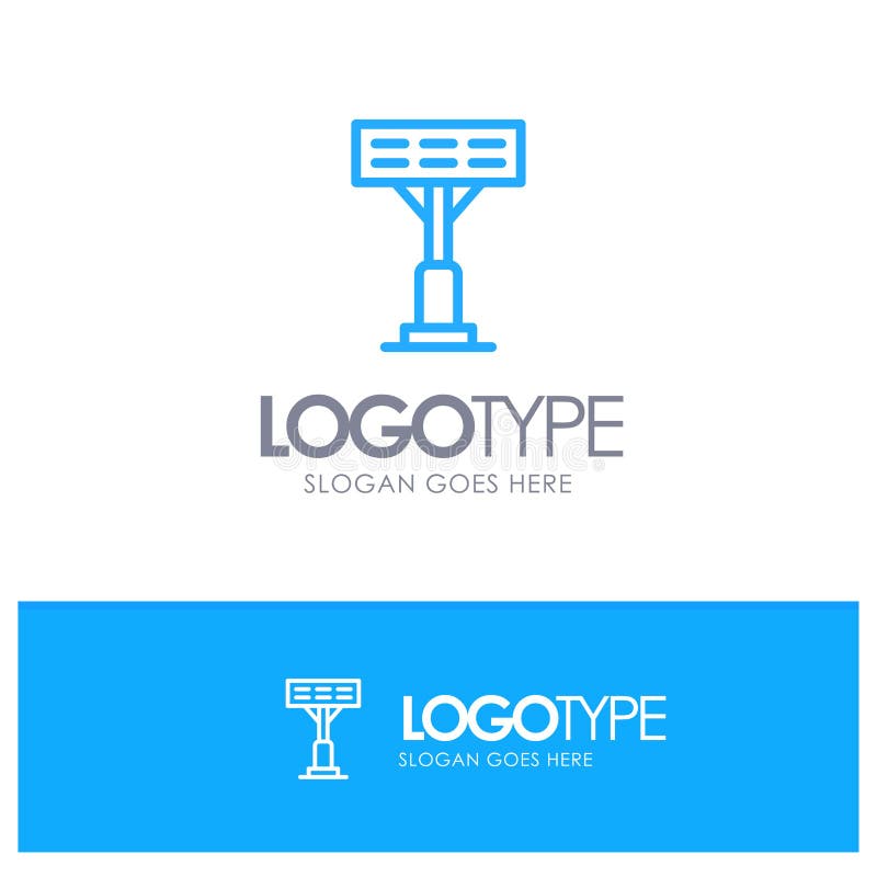 Construction, Light, Stadium Blue Outline Logo Place for Tagline Stock ...