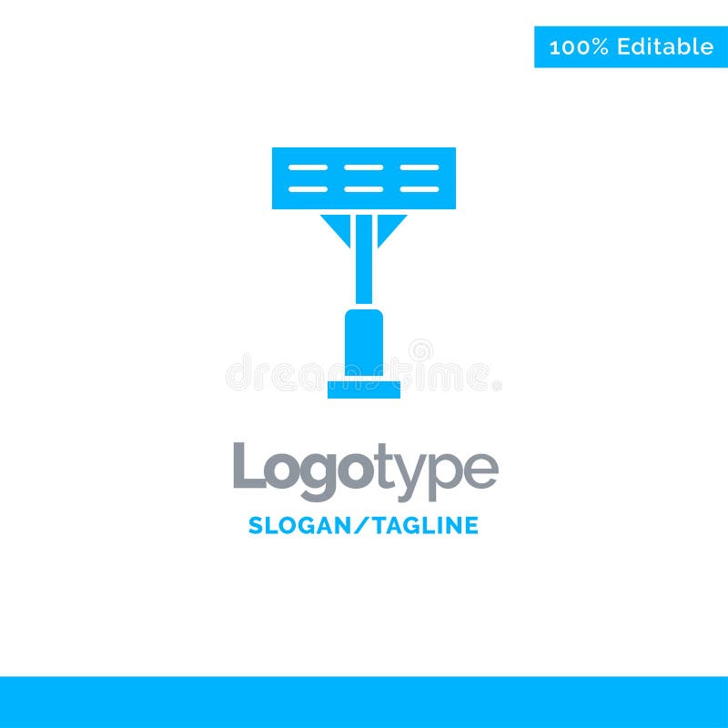 Construction, Light, Stadium Blue Solid Logo Template. Place for ...