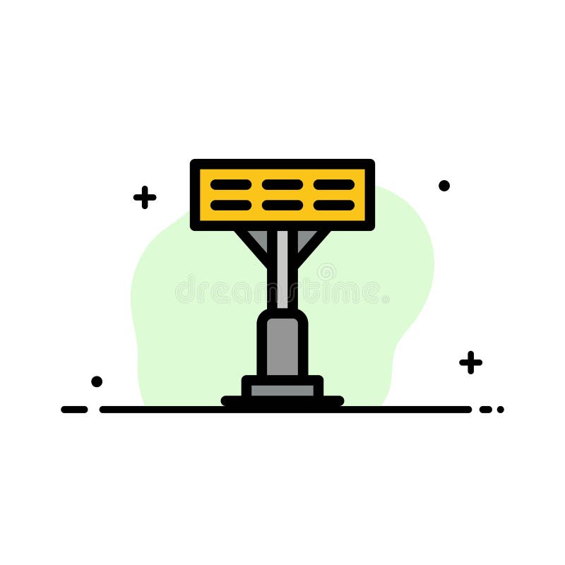 Construction, Light, Stadium Business Flat Line Filled Icon Vector ...