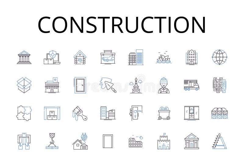 Construction Line Icons Collection. Building, Fabrication ...