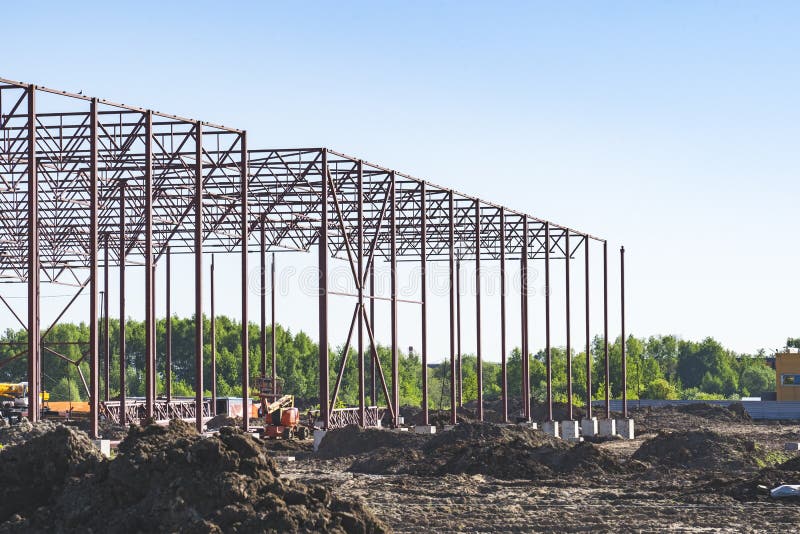 Construction of a Logistics Center, Modern Construction of Metal ...