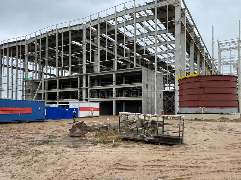 Construction of a Logistics Center, Modern Construction of Metal ...