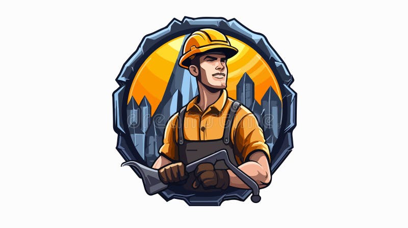 Home Construction Cartoon Logos House Construction Logo Vector Art,