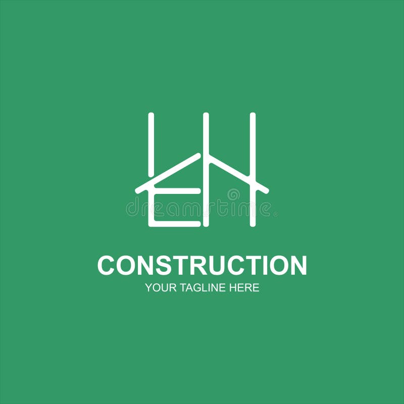 Construction Logo Eh Initial Icon with Creative Vector Illustration ...