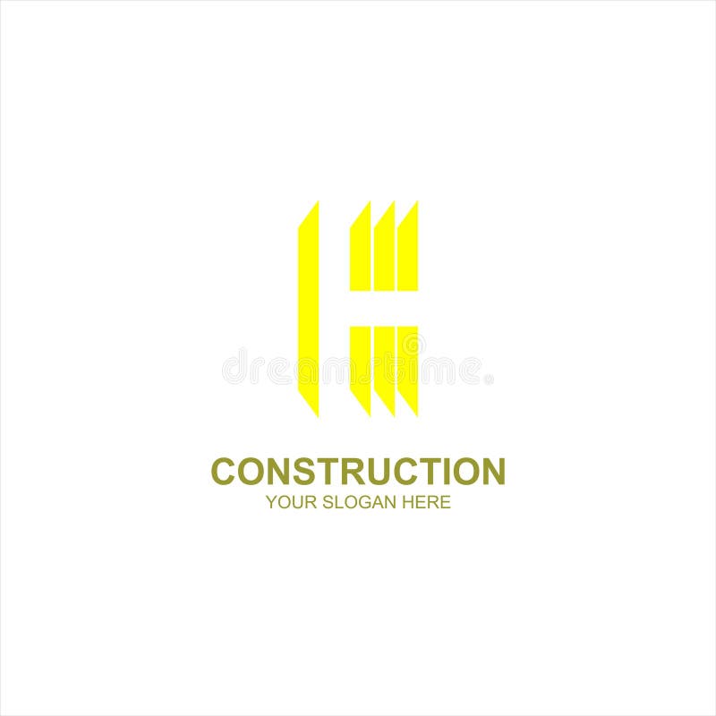Construction Logo H Initial Icon with Creative Vector Illustration ...