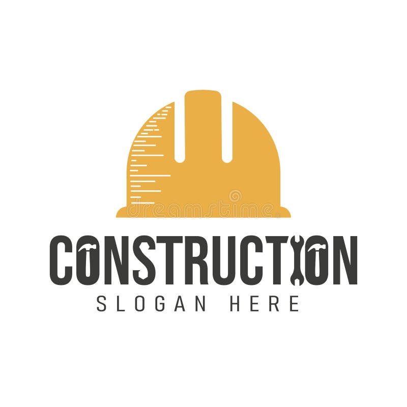 Construction Logo in Helmet Construction Symbol Shaped Word Sign Style ...