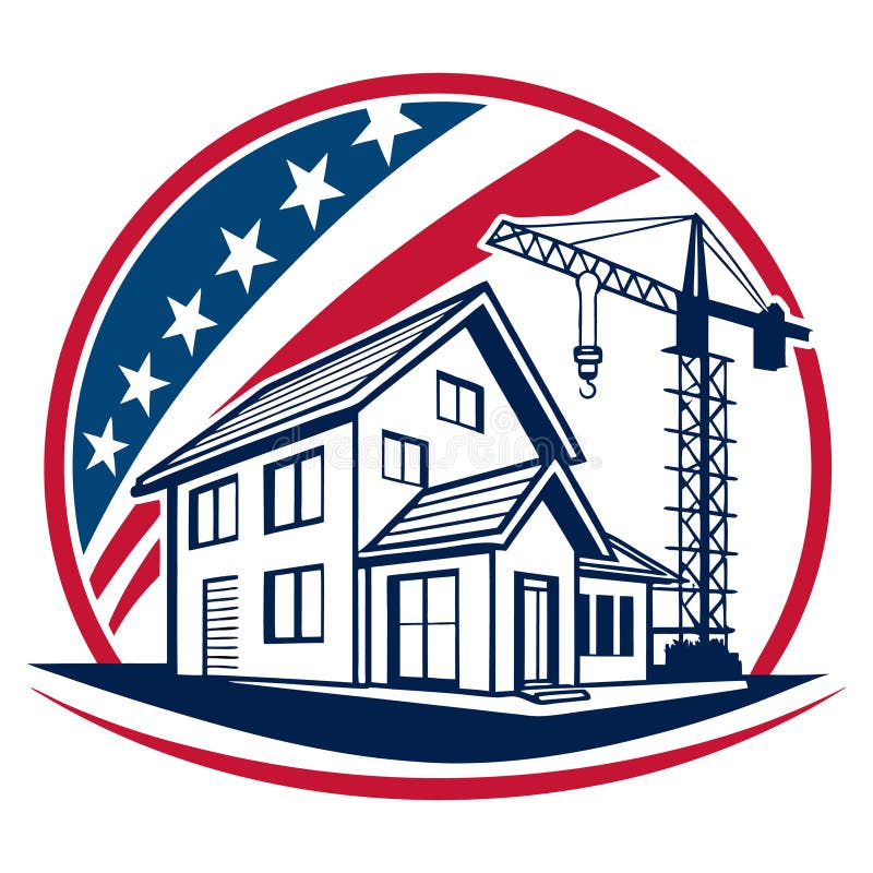 Construction Logo with House Stock Vector - Illustration of business ...