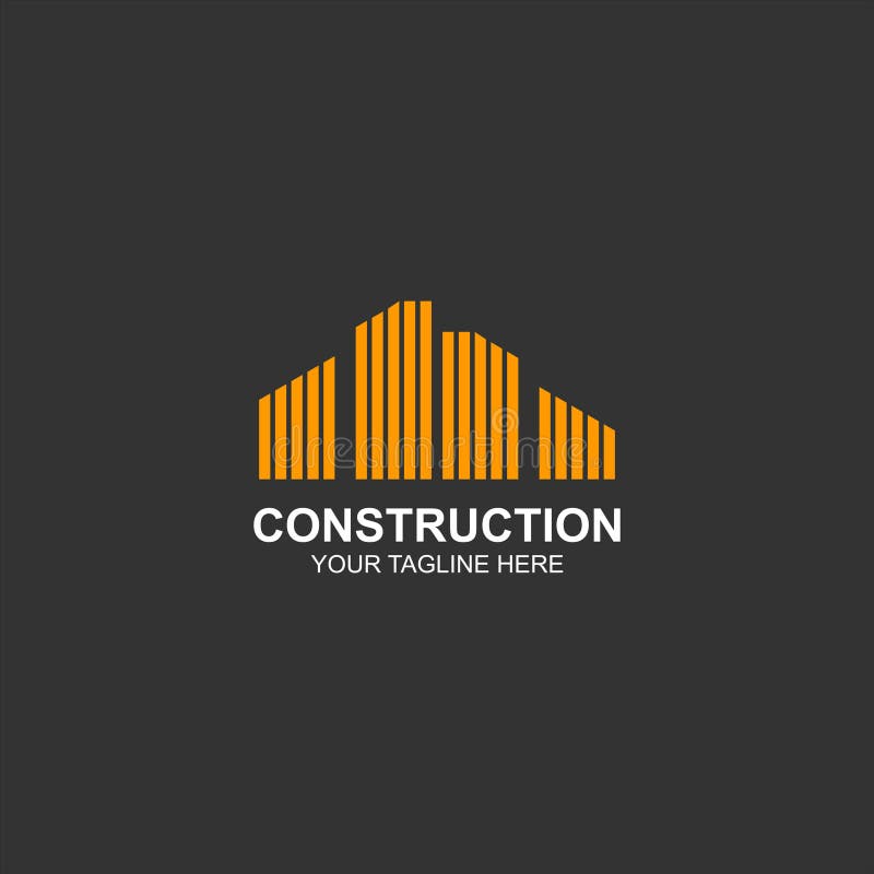 Construction Logo Icon with Creative Vector Illustration Stock Vector ...