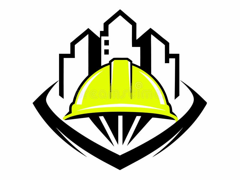 Construction Logo Illustration on White Background Stock Vector ...