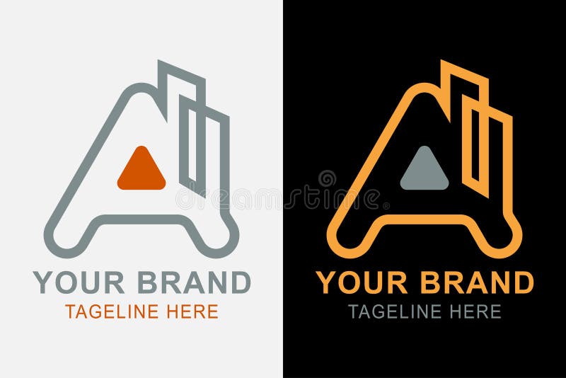 Construction Logo with Letter a. Monogram Initials Letter Logo Concept ...