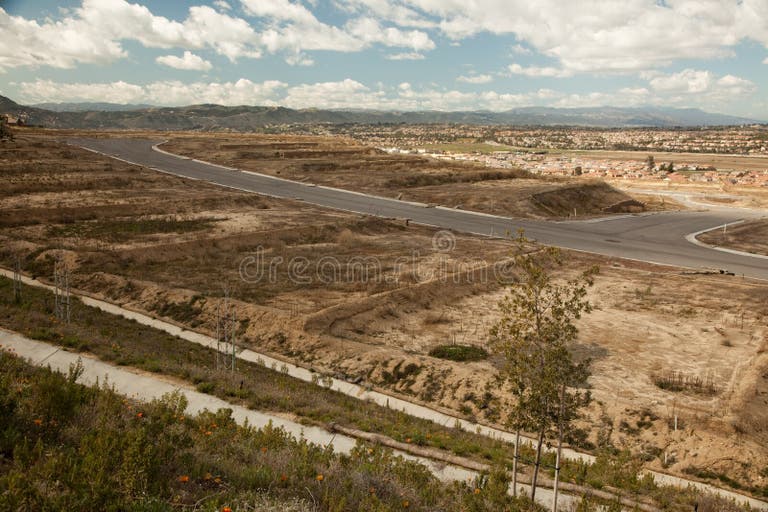Construction Lot on Hold during Recession Stock Image - Image of ...