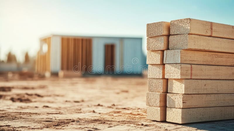 Construction Lumber. Dry Boards are Stacked. the Background for the ...