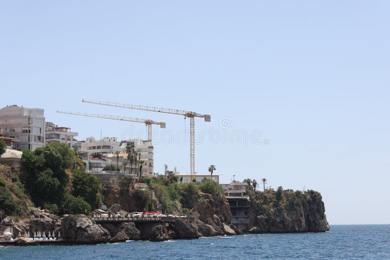 Construction of Luxury Hotels and Complexes on Coast Stock Photo ...