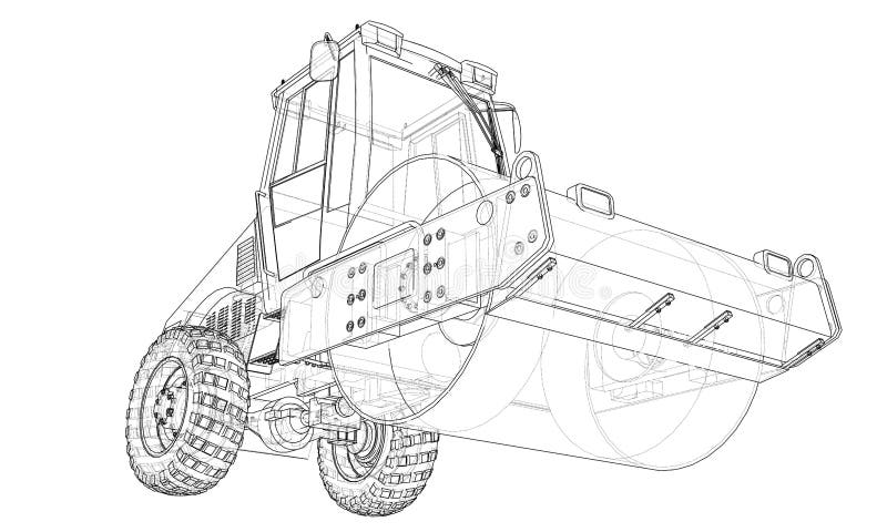 Construction Machine. Asphalt Compactor Stock Illustration ...