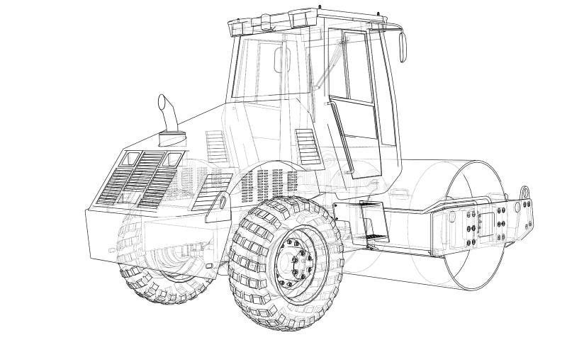 Construction Machine. Asphalt Compactor Stock Illustration ...