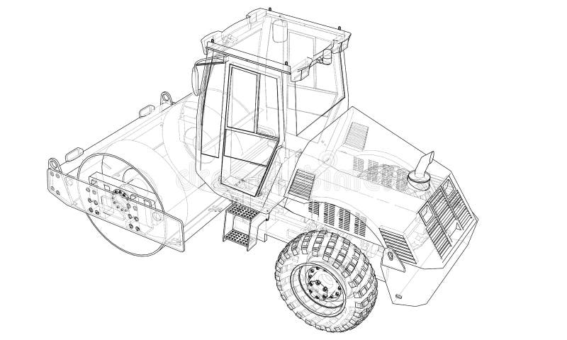 Construction Machine. Asphalt Compactor Stock Illustration ...