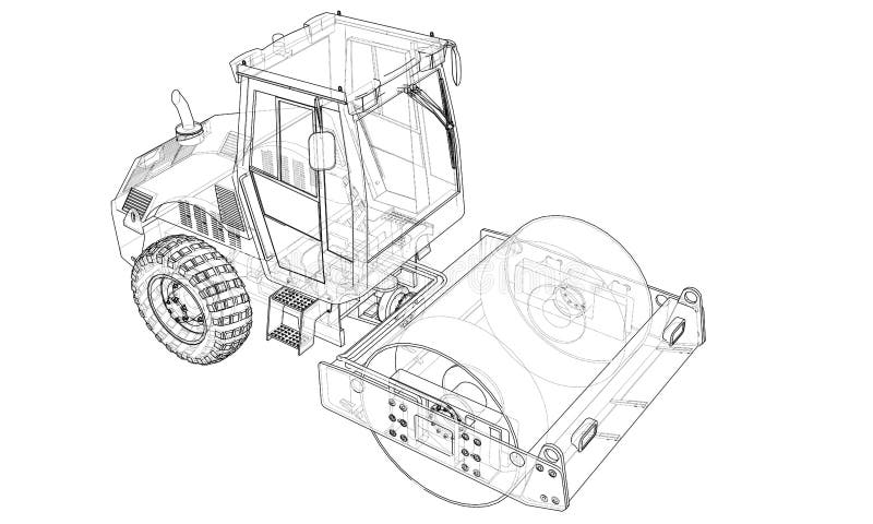 Construction Machine. Asphalt Compactor Vector Stock Vector ...