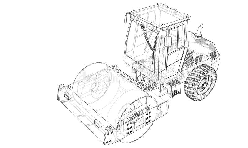 Construction Machine. Asphalt Compactor Vector Stock Vector ...
