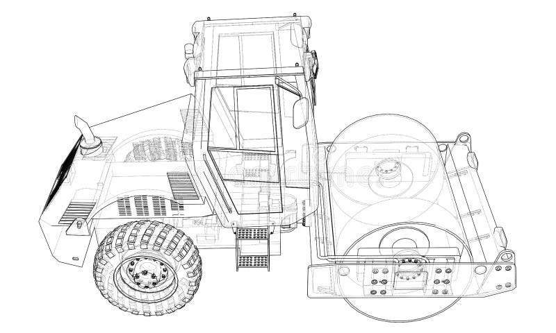 Construction Machine. Asphalt Compactor Vector Stock Vector ...
