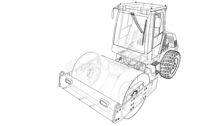 Construction Machine. Asphalt Compactor Vector Stock Vector ...
