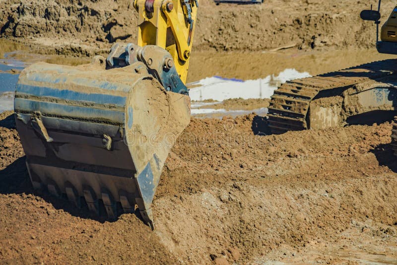 Construction Machine Bucket Stock Photo - Image of development ...