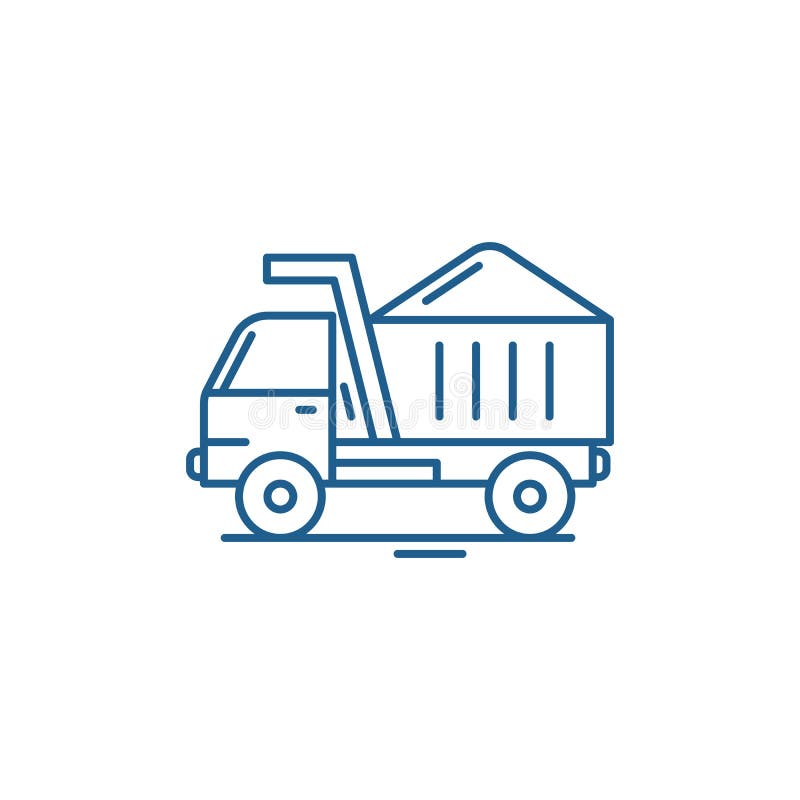 Construction Machine Line Icon Concept. Construction Machine Flat ...